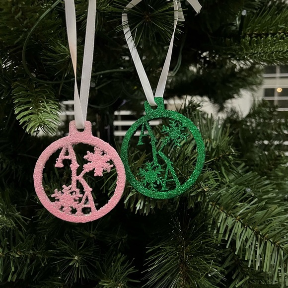Holiday | Alpha Kappa Alpha Aka Glitter Christmas Tree Ornaments | Poshmark